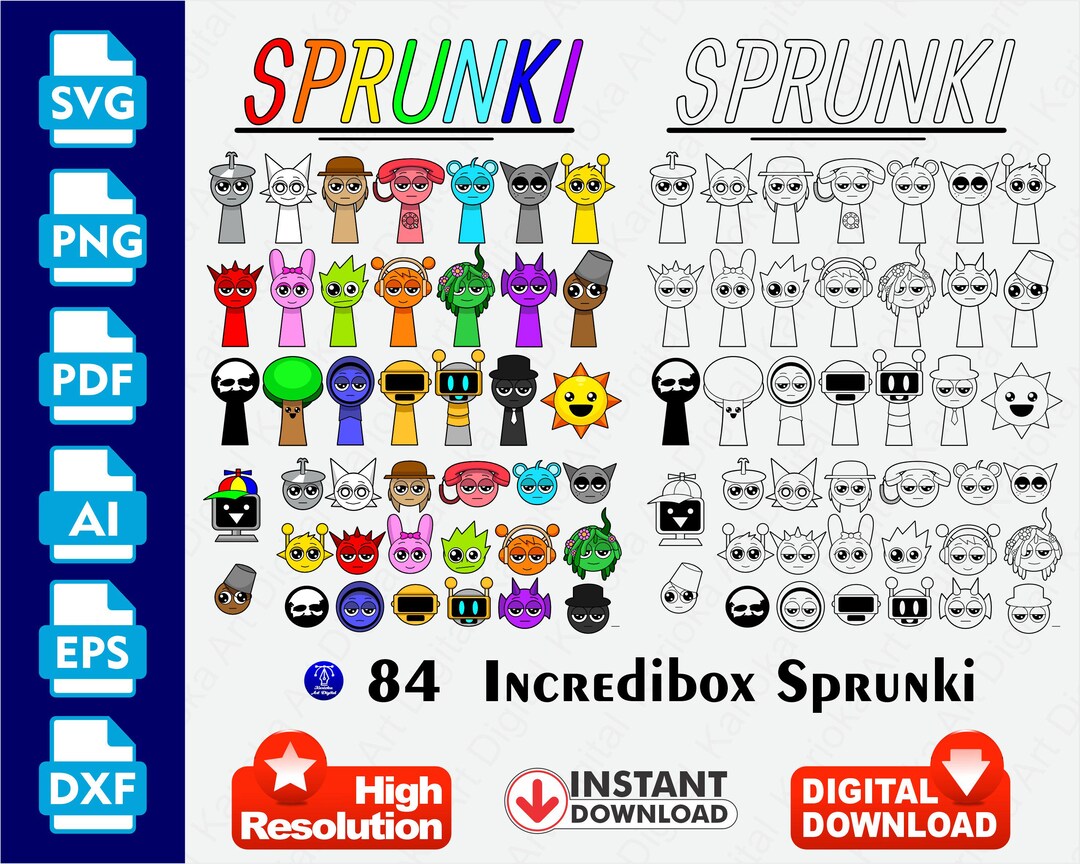 Incredibox Sprunki Svg Pack,sprunki Beats Gaming Clipart SVG Gamer ...