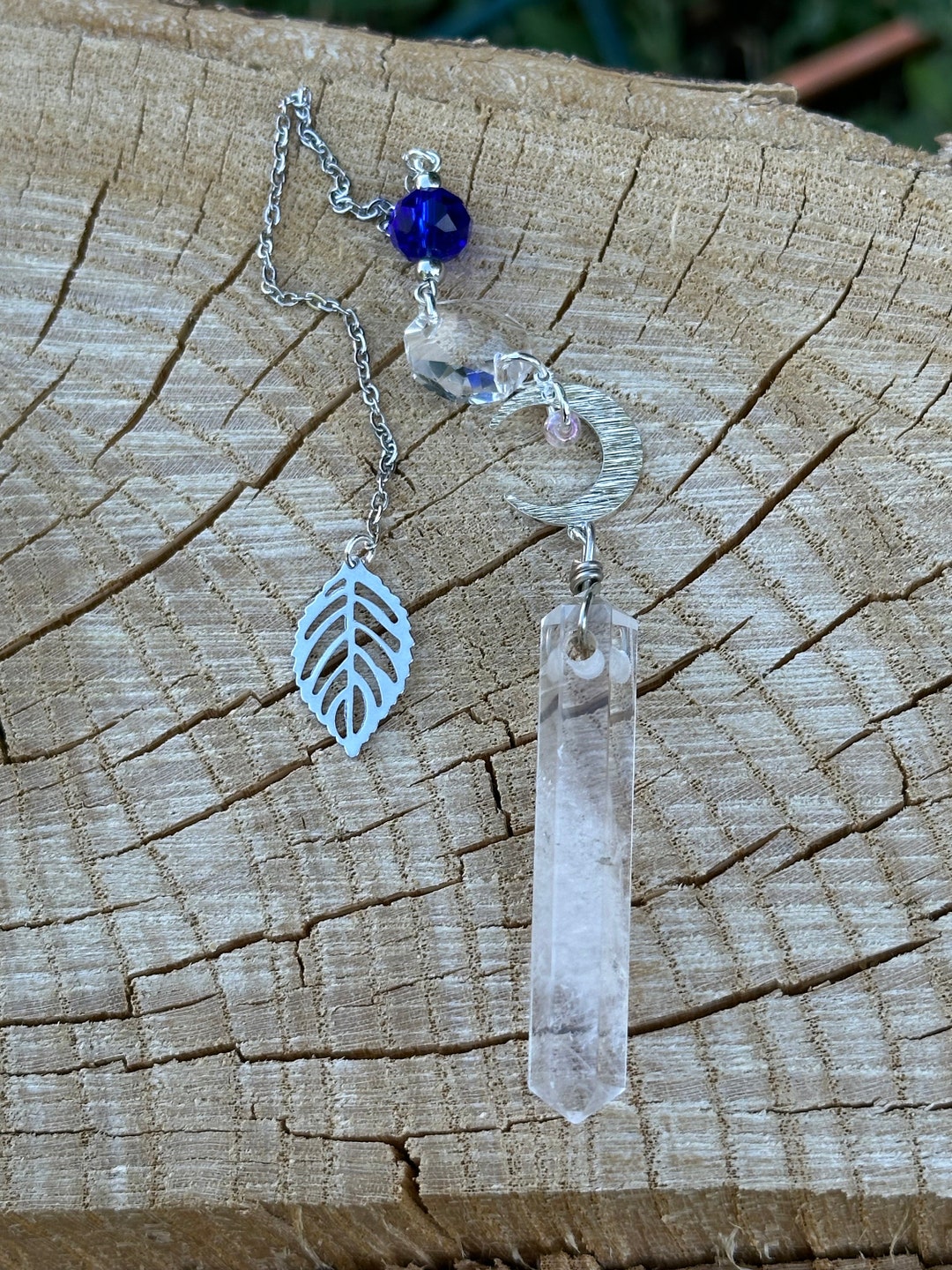 Quartz Crecent Moon Pendulum - Etsy