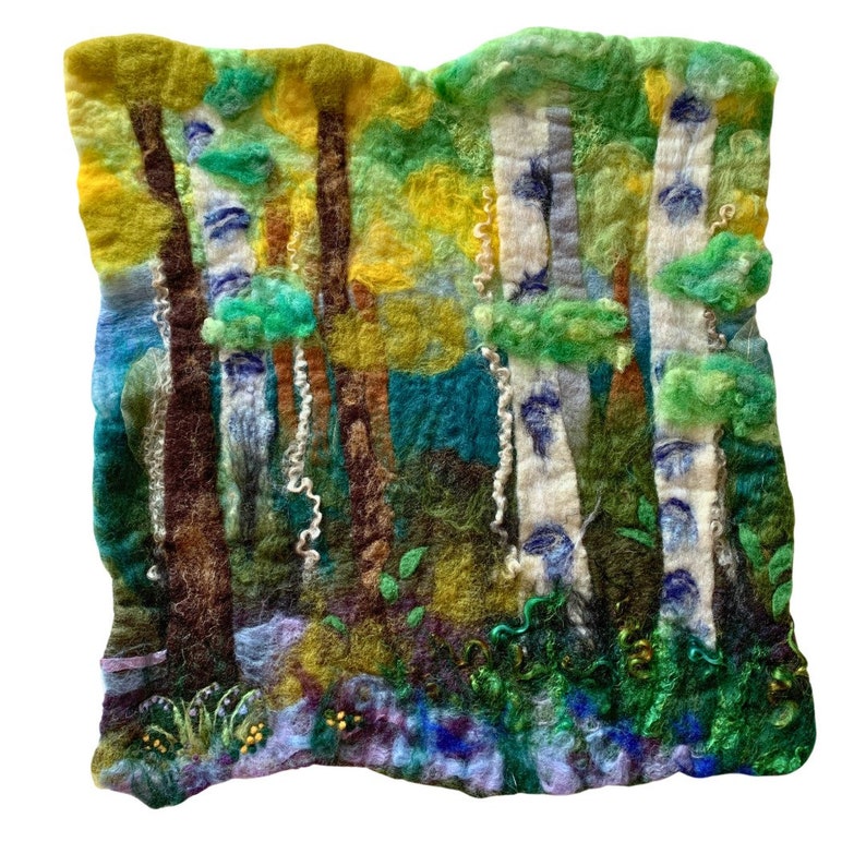 Bluebell Forest, Deep in the Woods, Original Felted Artwork Featuring ...