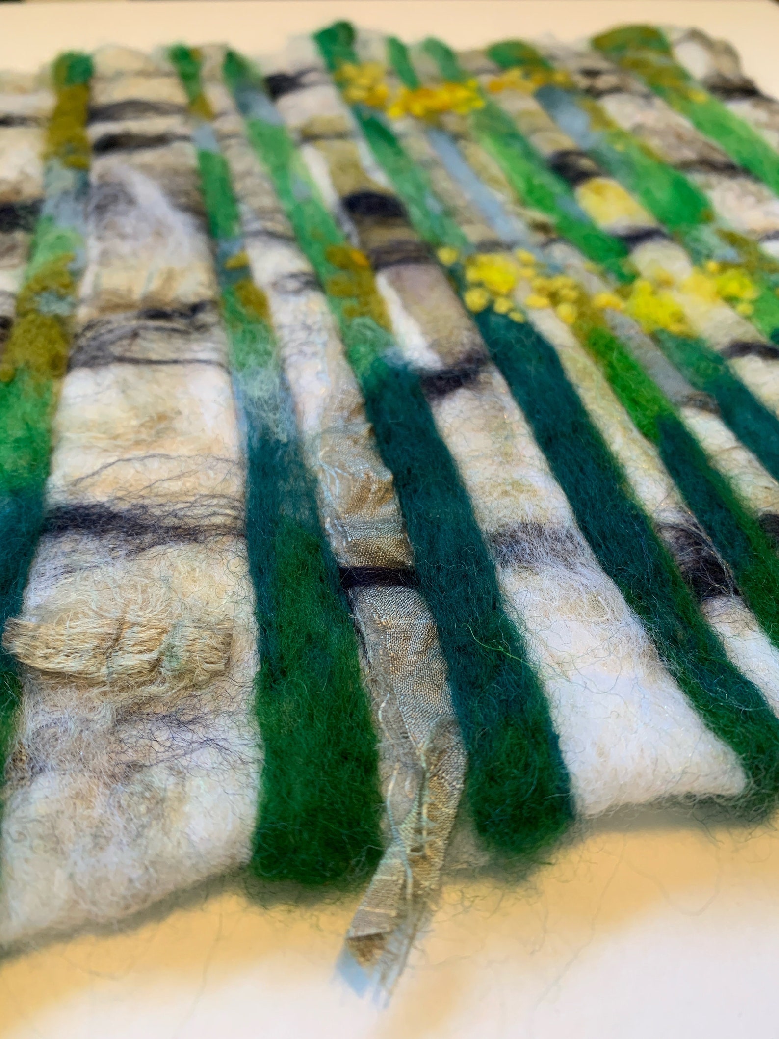 Through the Trees, Original Felted and Stitched Artwork Featuring Birch ...