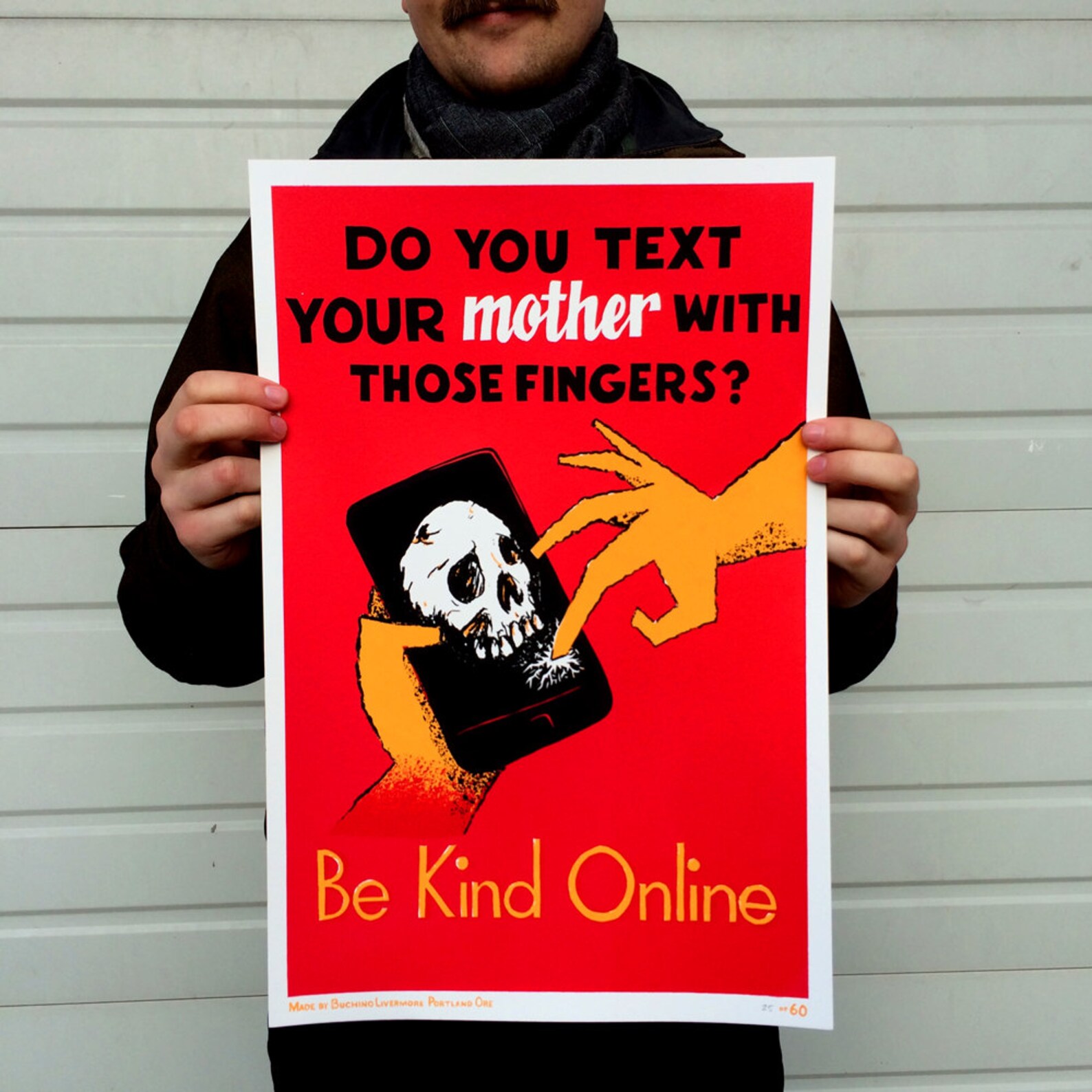 Be Kind Online Screenprinted Art Print - Etsy