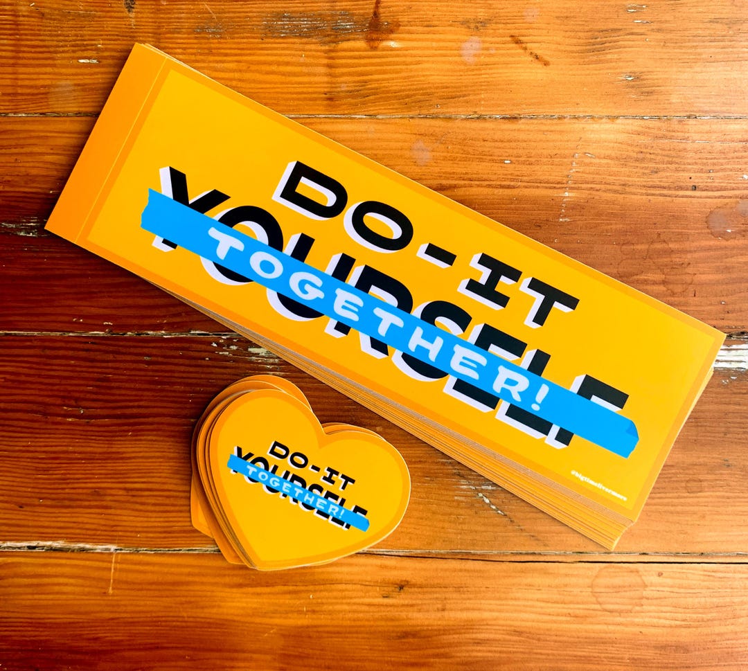 Do It (yourself) Together- Bumper Sticker or Heart Sticker - Etsy