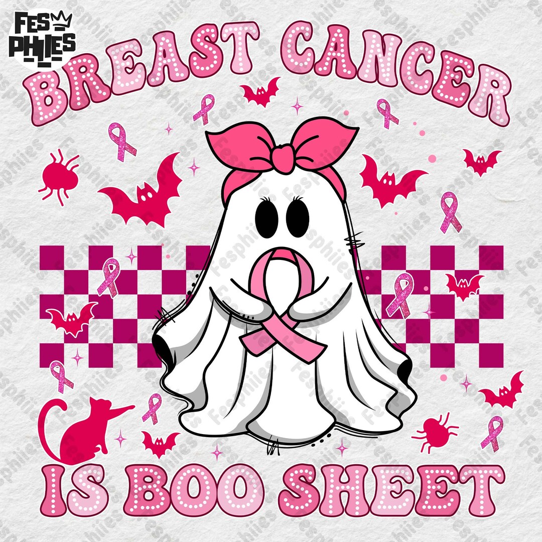 Retro Breast Cancer Png, Halloween Pink Ghost Png, Breast Cancer is Boo ...