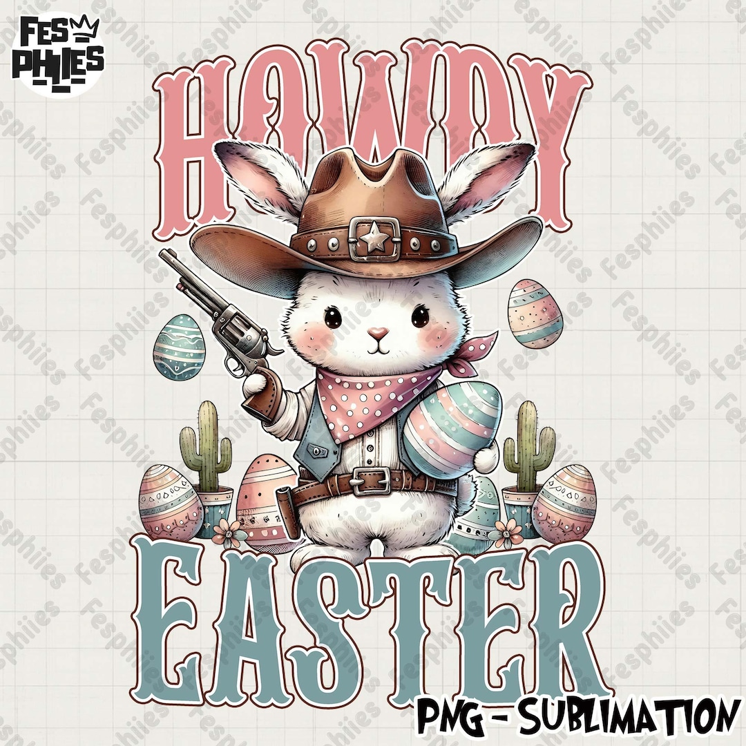Howdy Easter Png, Cowboy Easter Png, Western Easter Bunny Png, Happy ...