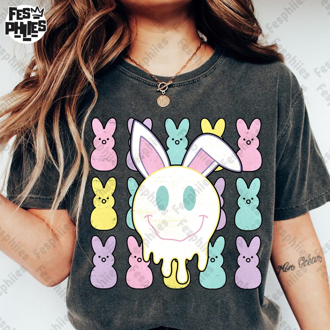 Easter Happy Face Png, Retro Easter Bunny Png, Easter Shirt Png, Easter ...