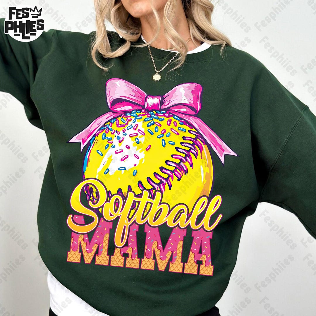 Softball Mama Drip Png, Softball Ice Cream Drip Png, Mama Softball Png ...