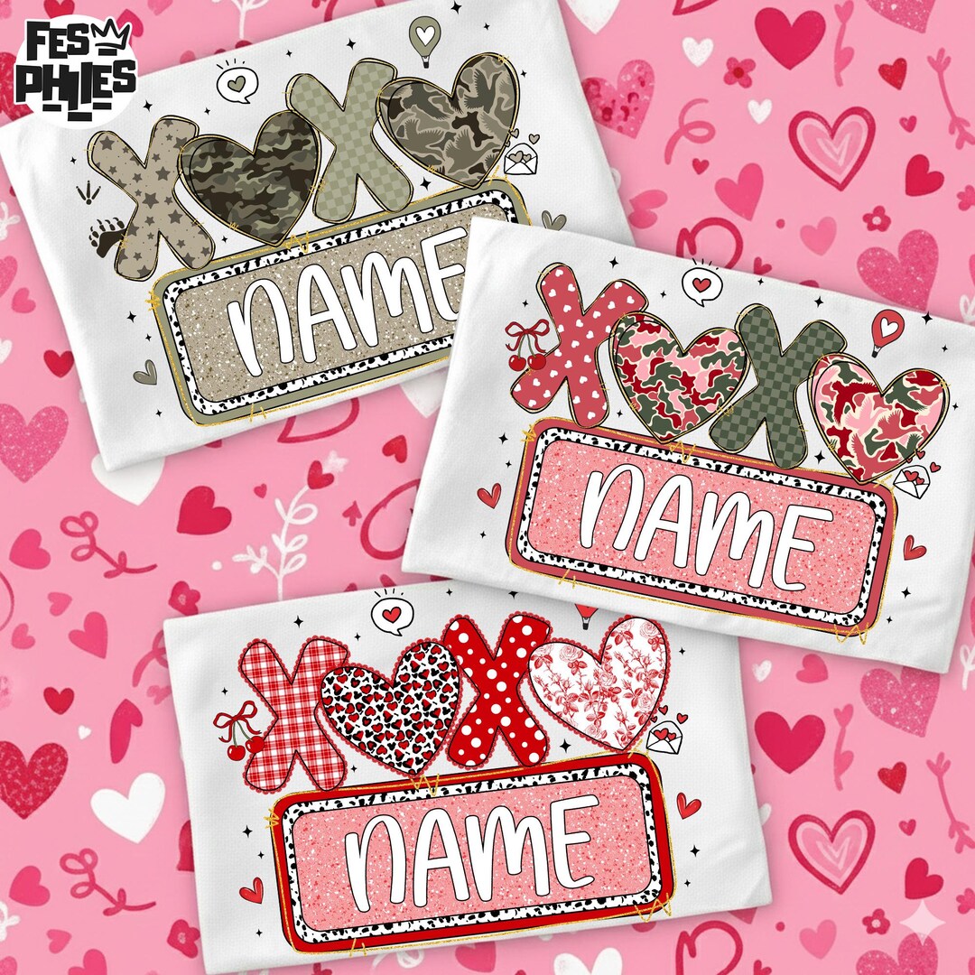 Personalized Valentine PNG for Kids, Boy Girl Name Design, Preppy Vday ...