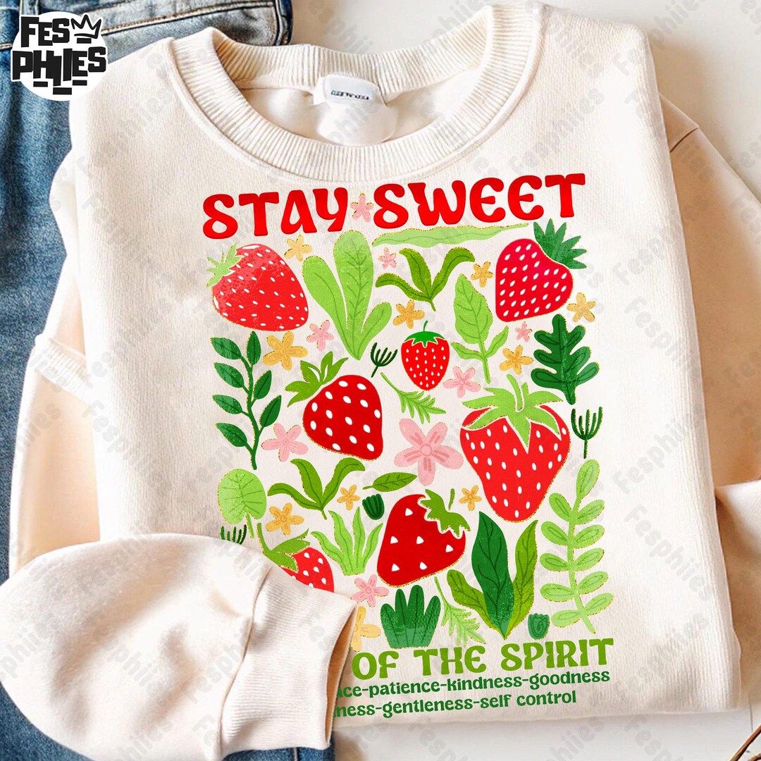 Stay Sweet Boho Christian Strawberry Png, Retro Strawberry Summer Png ...