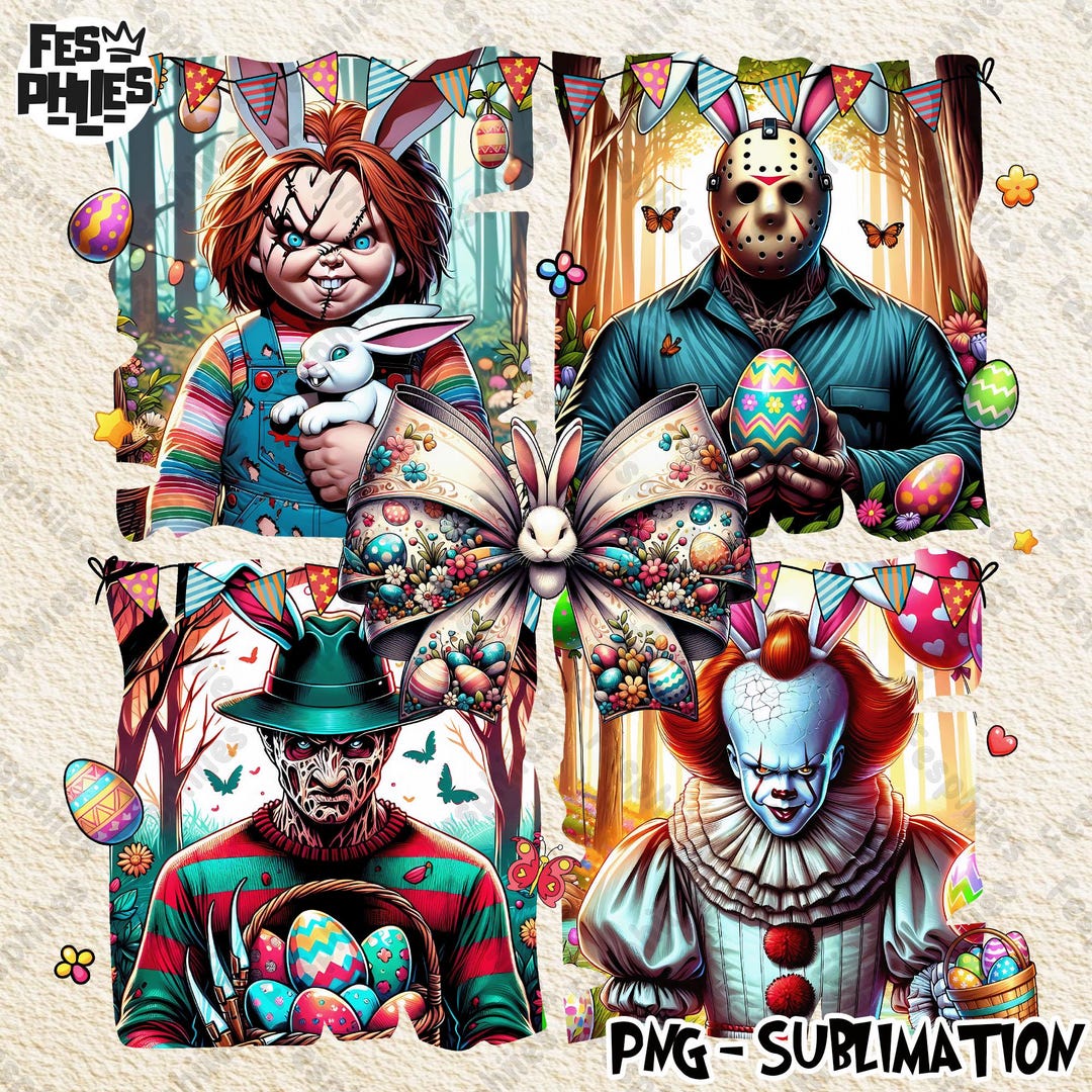 Horror Easter Coquette Png, Prepare to Dye Killer Easter Png, Horror ...