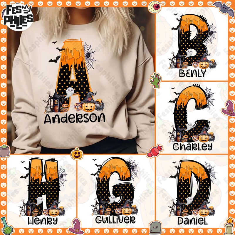Halloween Doodle Alphabet - Etsy