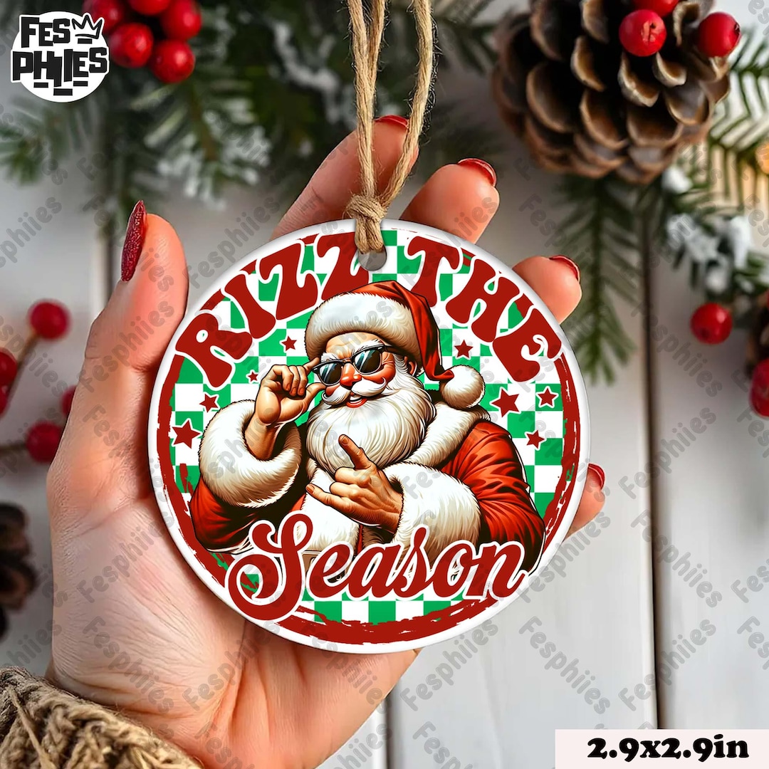 Rizzler Santa Claus Ornament Png,funny Santa Rizz the Season Ornament ...