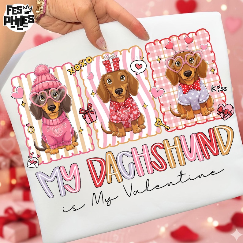 My Dachshund is My Valentine Png, Valentine Coquette Png, Valentine ...
