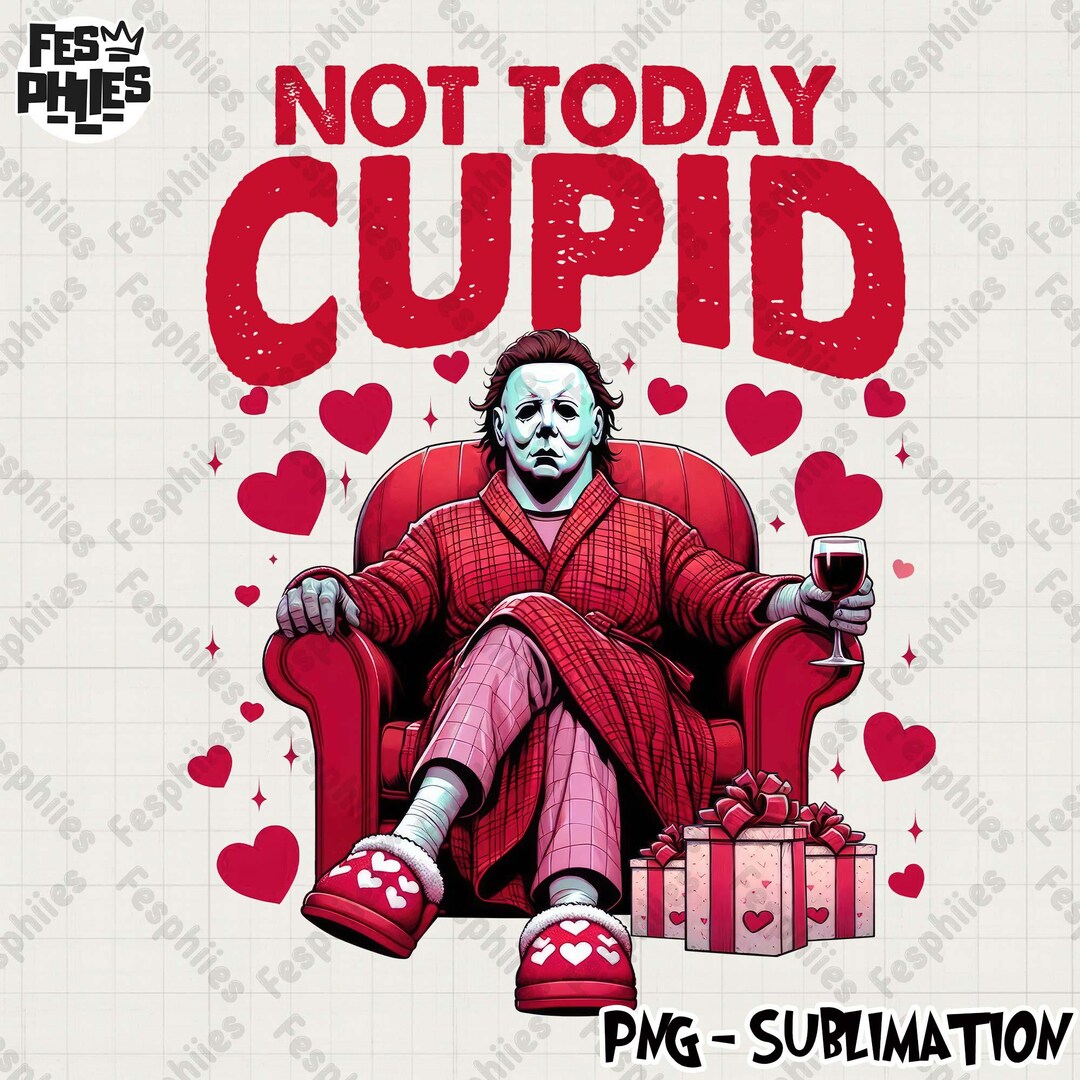Retro Not Today Cupid Png, Horror Characters Valentine Png, Valentine ...