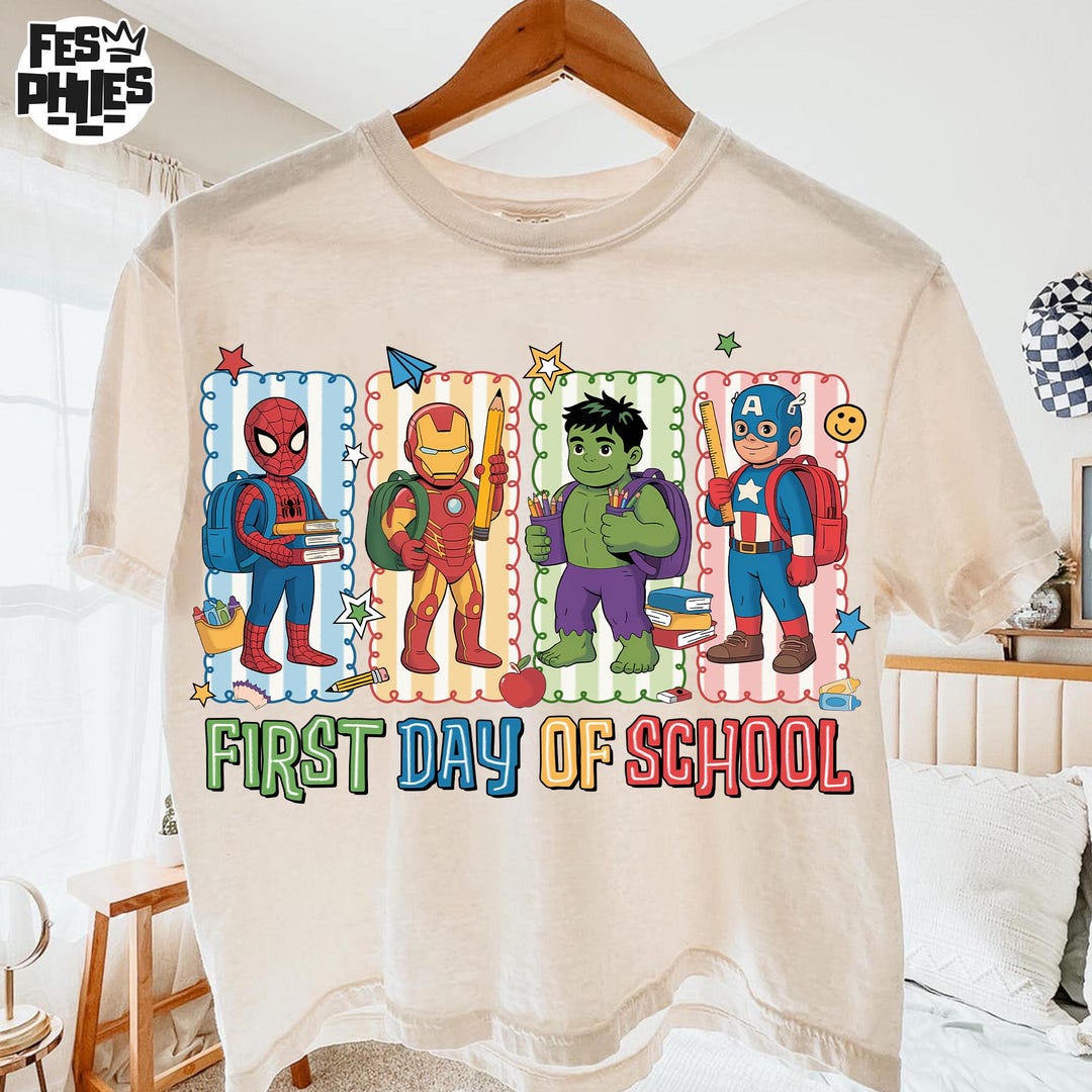 Cartoon First Day of School Png, Superhero Back to School Png, School ...