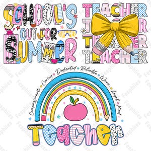 Teacher's Day Png Bundle, Floral Teacher Png, Back to School Png ...