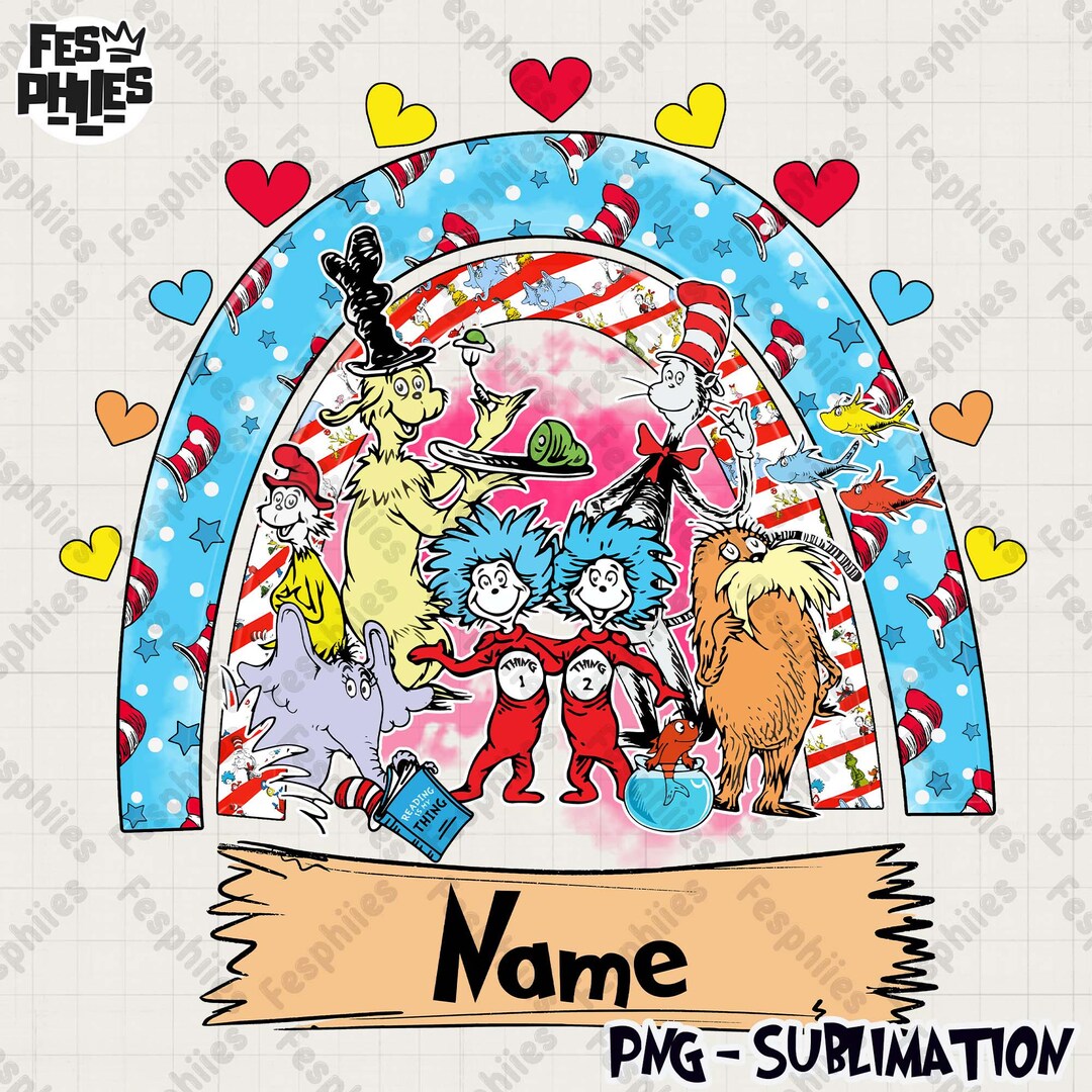 Custom Name Read Across America Png, Retro Reading Characters Pngread ...