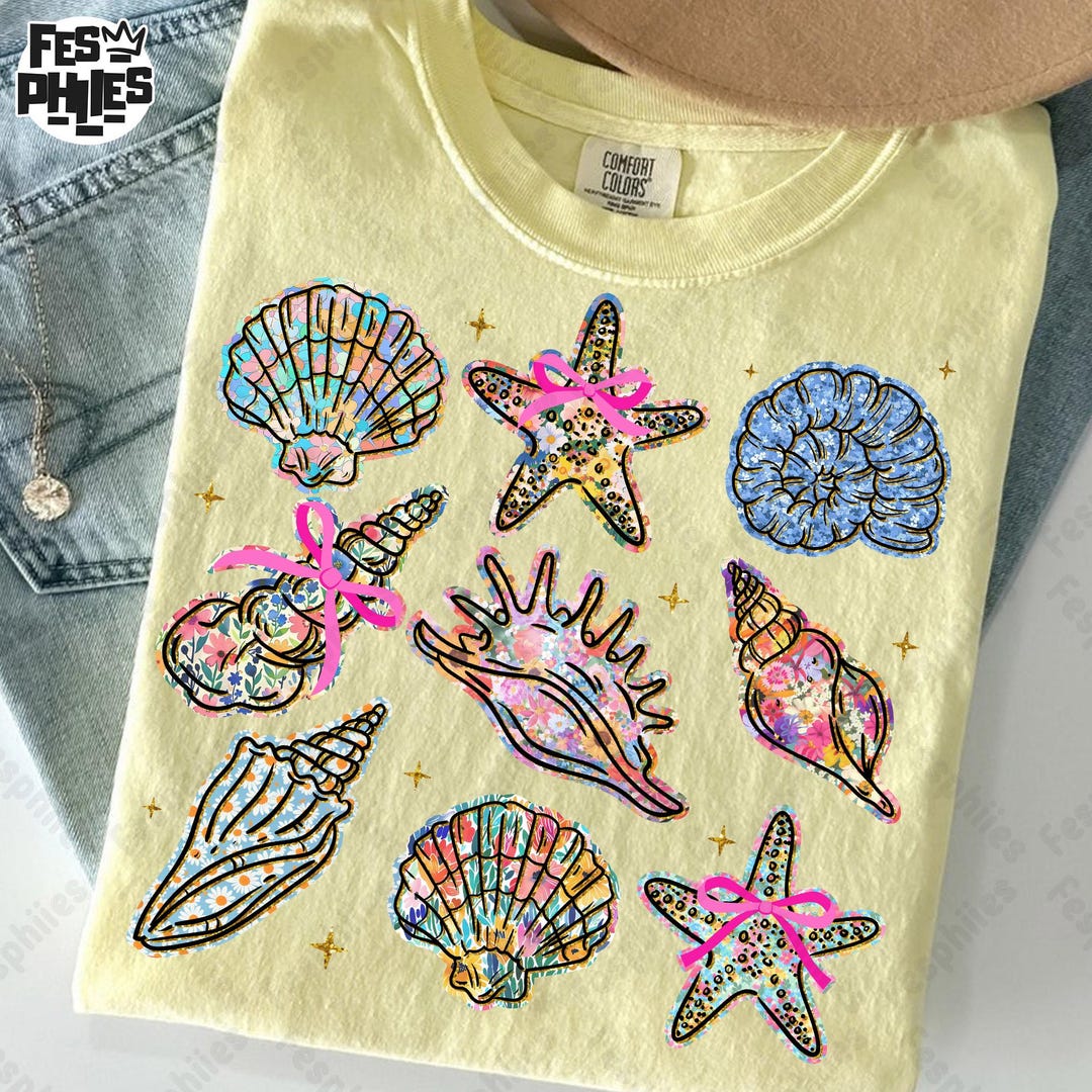 Wildflower Seashell Clam Summer Png, Floral Summer Png, Summer Vibes ...