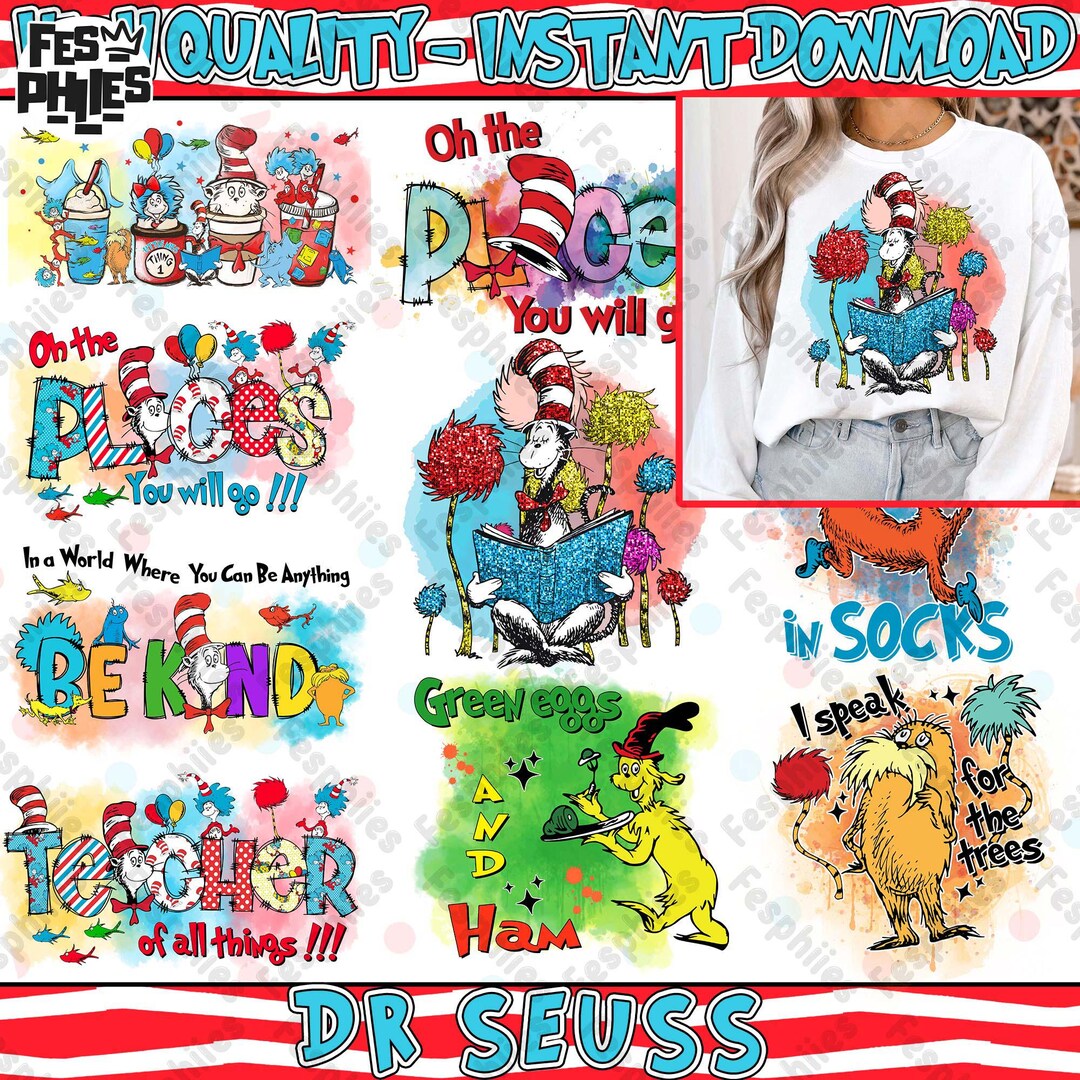 10 Read Across America Png Bundle, Cartoon Reading Day PNG, Here Come ...