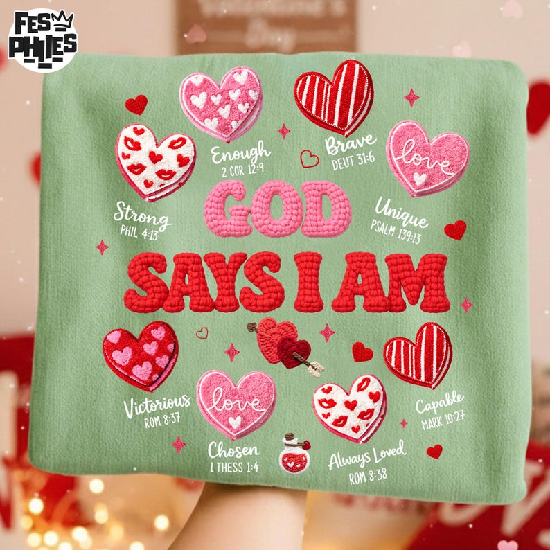 Christian Bible Verse Valentine Design, God Says I Am Valentine PNG ...