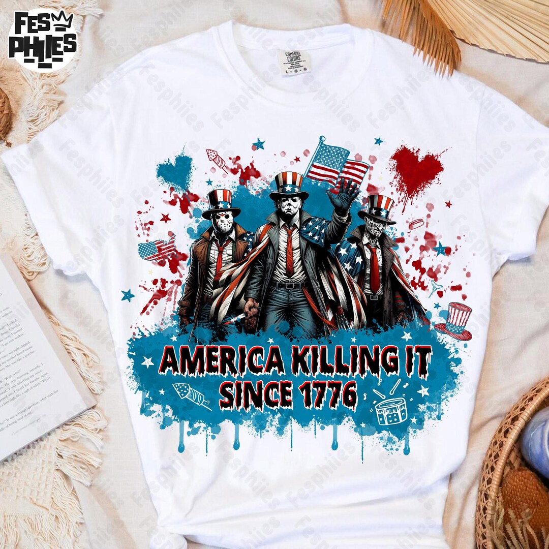 America Killing It Since 1776 Png, Horror Movie Fourth of July Png ...