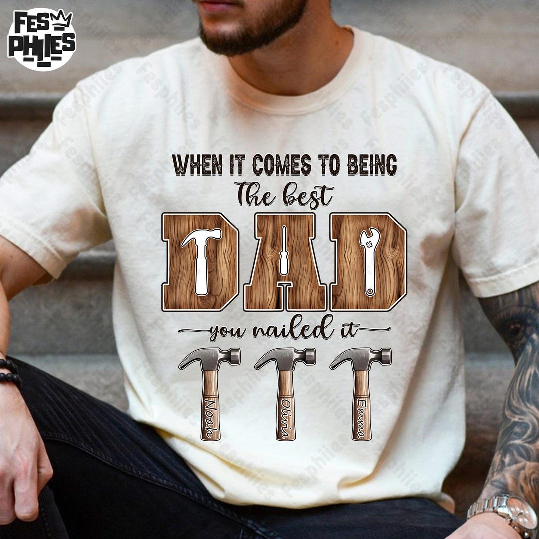 Personalized Dad With Kids Names Png, Best Dad Ever Png, Dad Tools Png ...