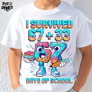 100 Days of School PNG, I Survived 100 Days Design, I Survived 67 Days ...