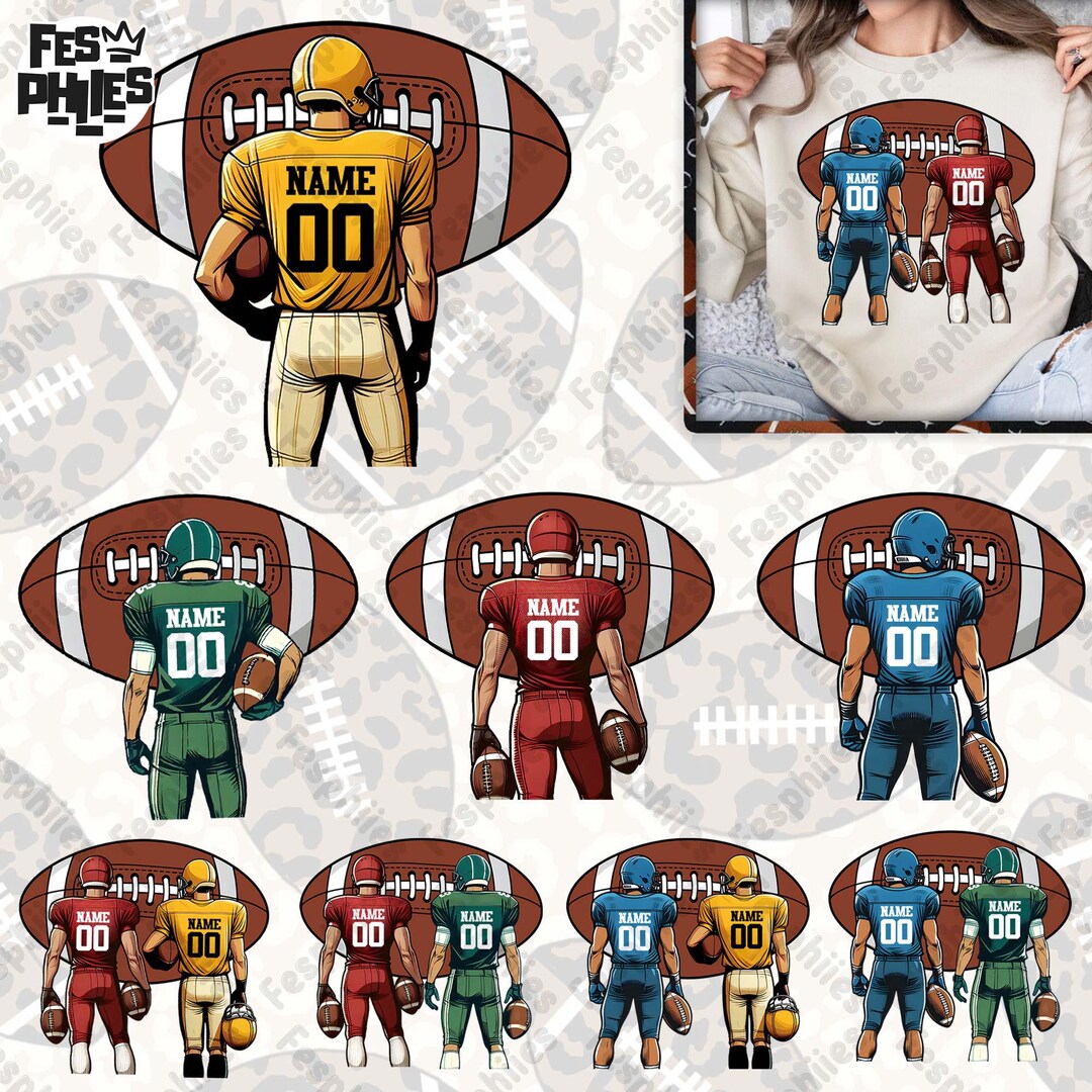 Custom Football Player Png Bundle, Custom Football Season Png, Football ...