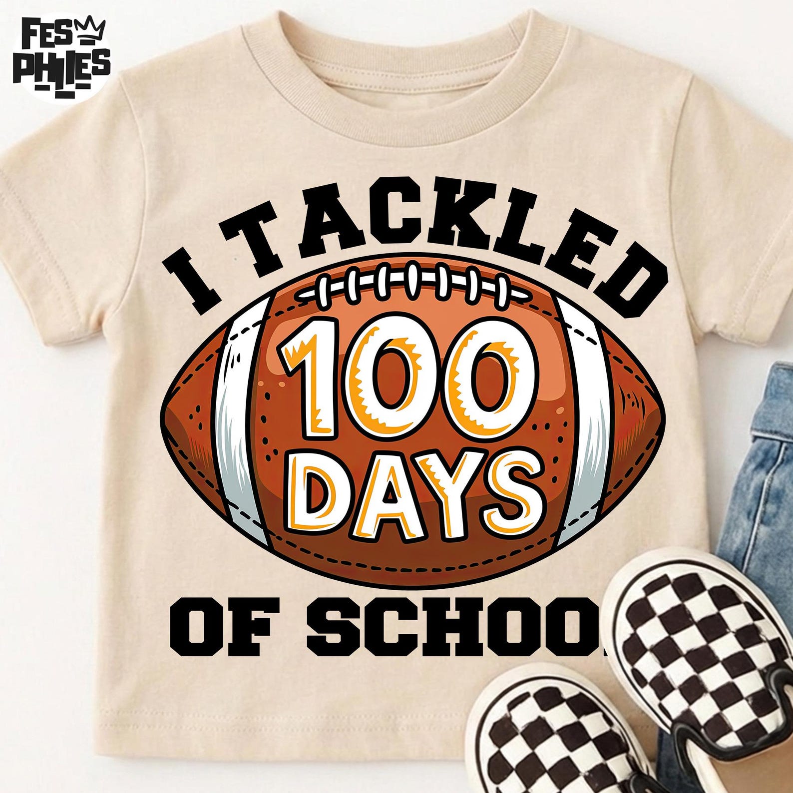 100 Days Football Png, School Teacher Png, I Tackled 100 Days of School ...