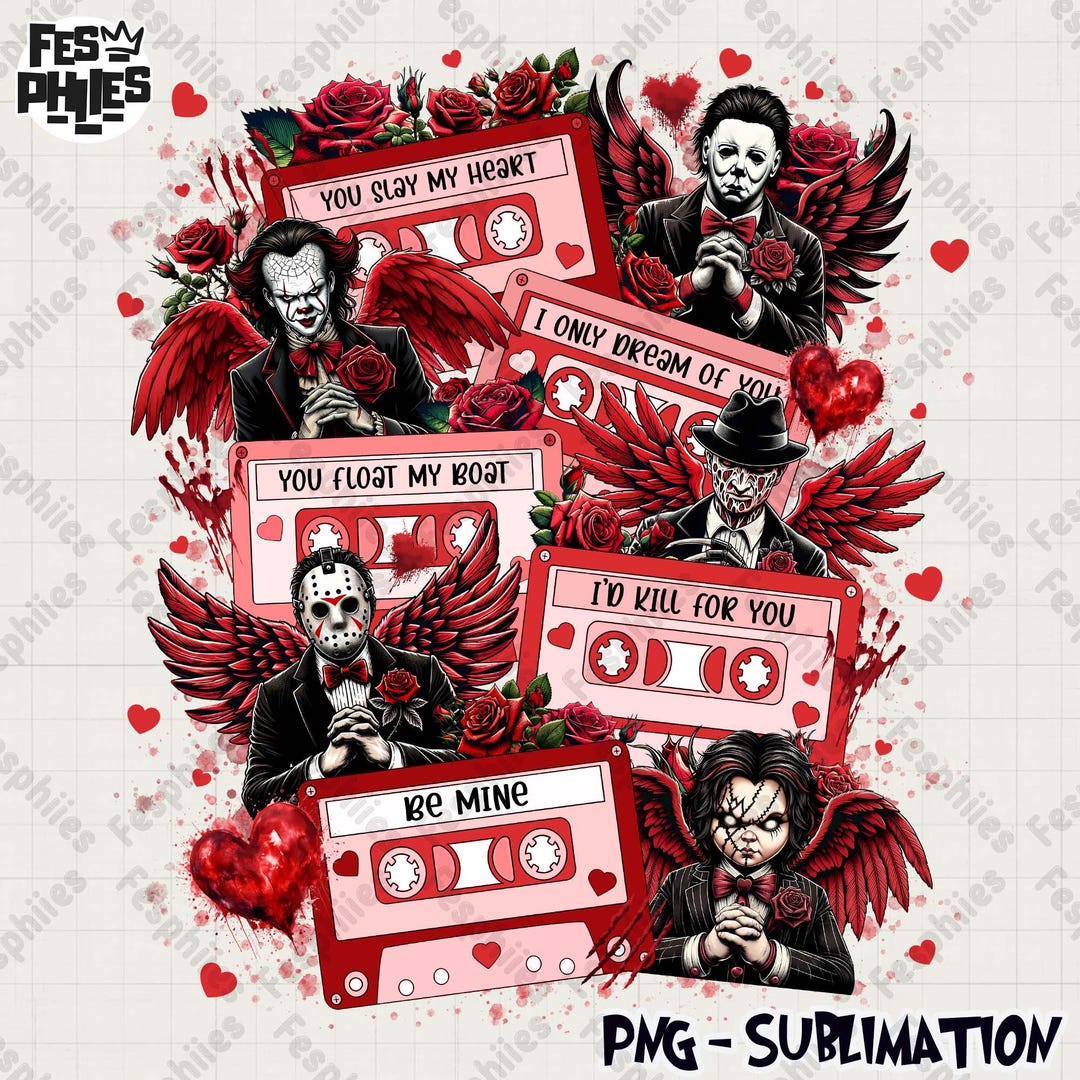 Valentine Horror Killers Png, Cassette Tapes Valentine Horror Png ...