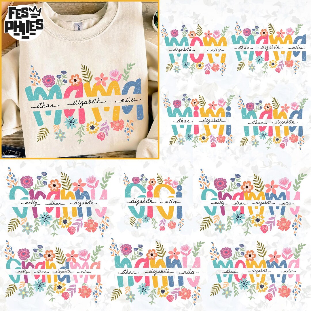 Customizable Grandma Hobo Floral Png, Boho Flower Png, Floral Shirt ...
