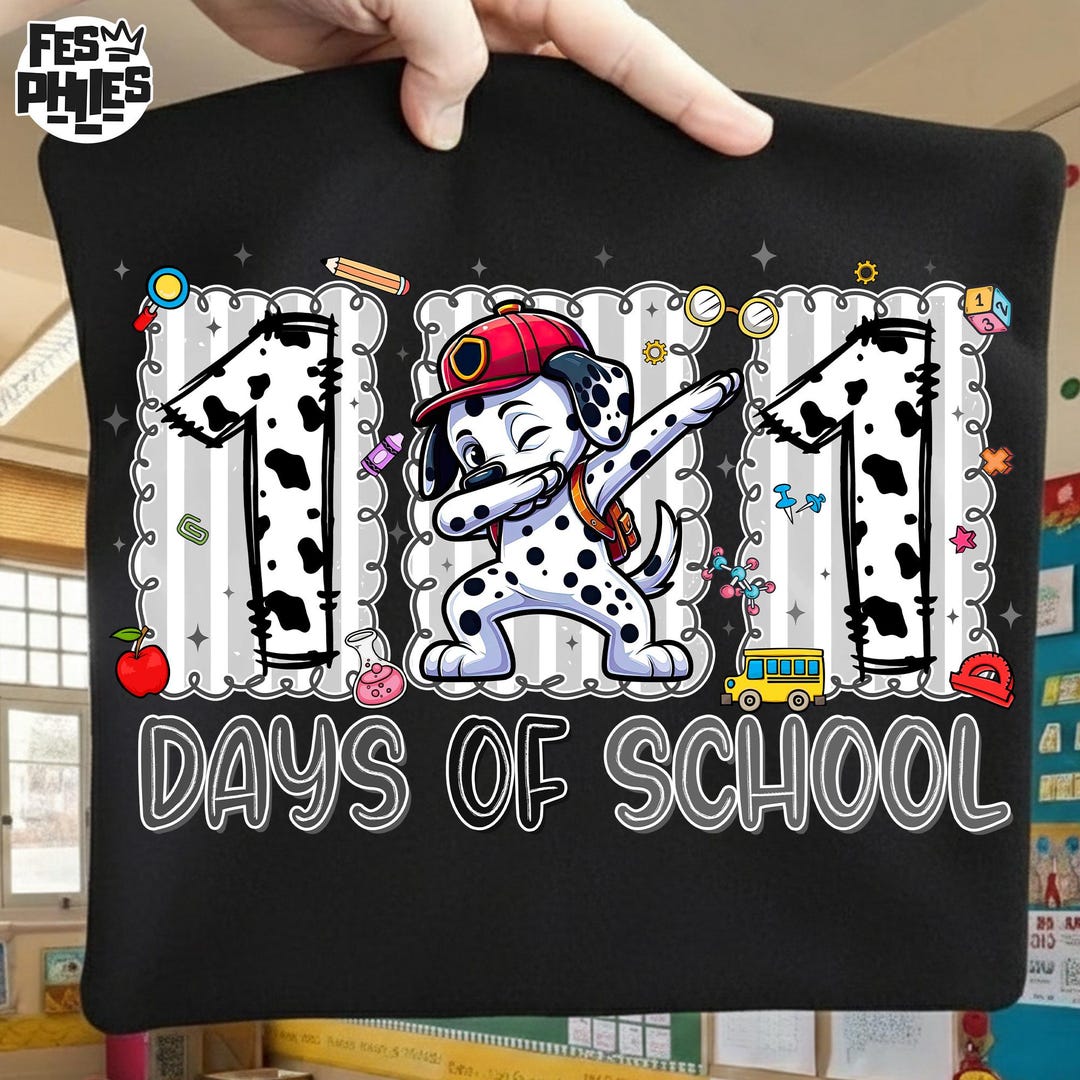Funny 101 Days Smarter PNG, 101 Days of School Cartoon Dog Design ...