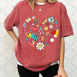 Teacher Life Shirt Design, Cute School Supplies Png, Funny Teacher Gift ...