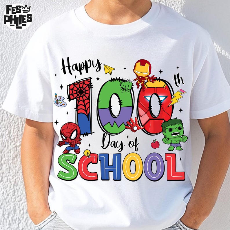 100 Super Days Cartoon Png, 100 Days of School Superhero Png, Cartoon ...