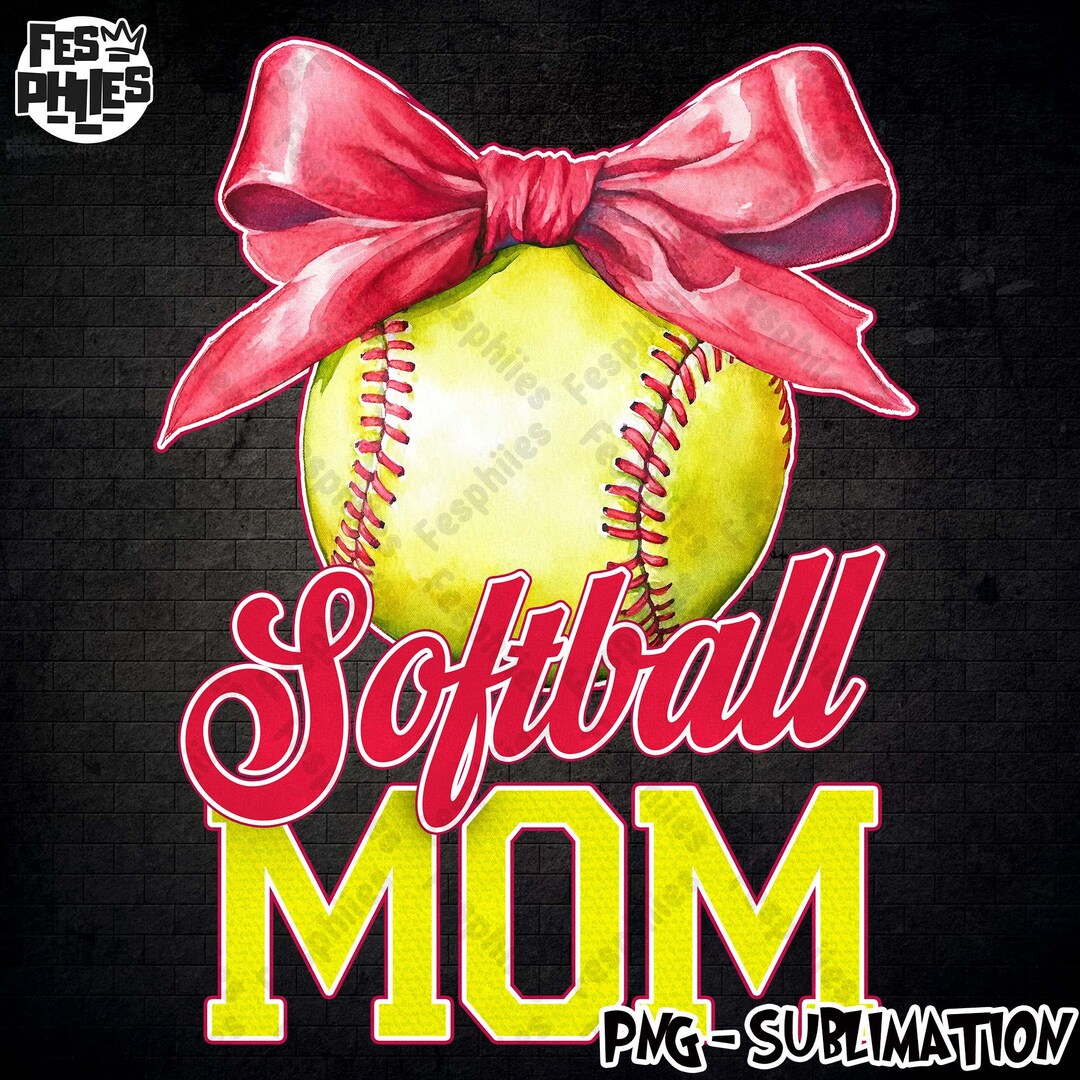 Retro Softball Mama Png, Softball Png, Softball Coquette Bow Png ...