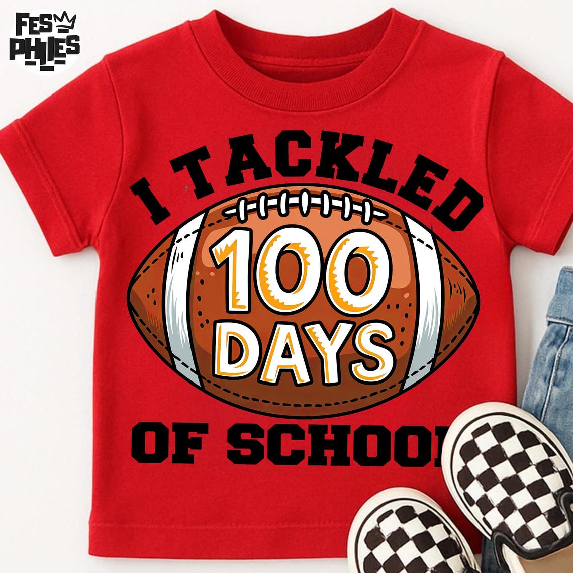 100 Days Football Png, School Teacher Png, I Tackled 100 Days of School ...