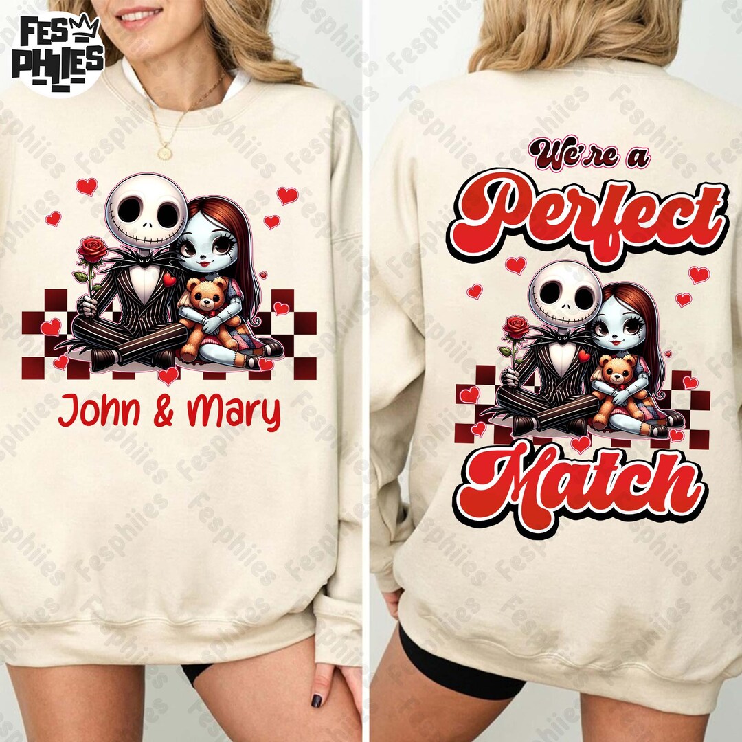 Custom Valentine Nightmare Couple Png, Were A Perfect Match Png, His ...