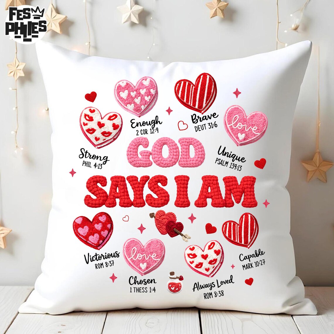 Christian Bible Verse Valentine Design, God Says I Am Valentine PNG ...