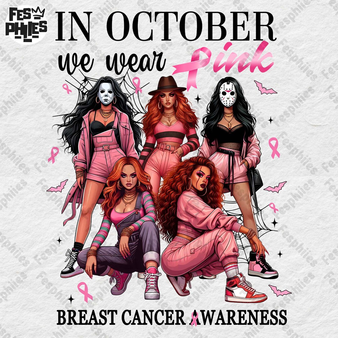Pink Slasher Movie Png, Breast Cancer Survivor Png, in October We Wear ...