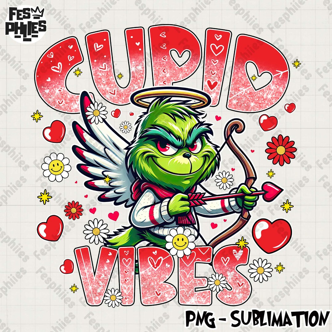 Cupid Vibes Green Mean Guy Png, Green Guy Cupid Png, Love XOXO Png ...