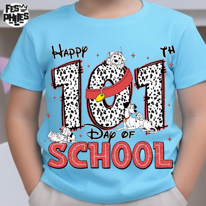 101st Day of School PNG, Dalmatian Dog Cartoon Design, Funny 101 Days ...