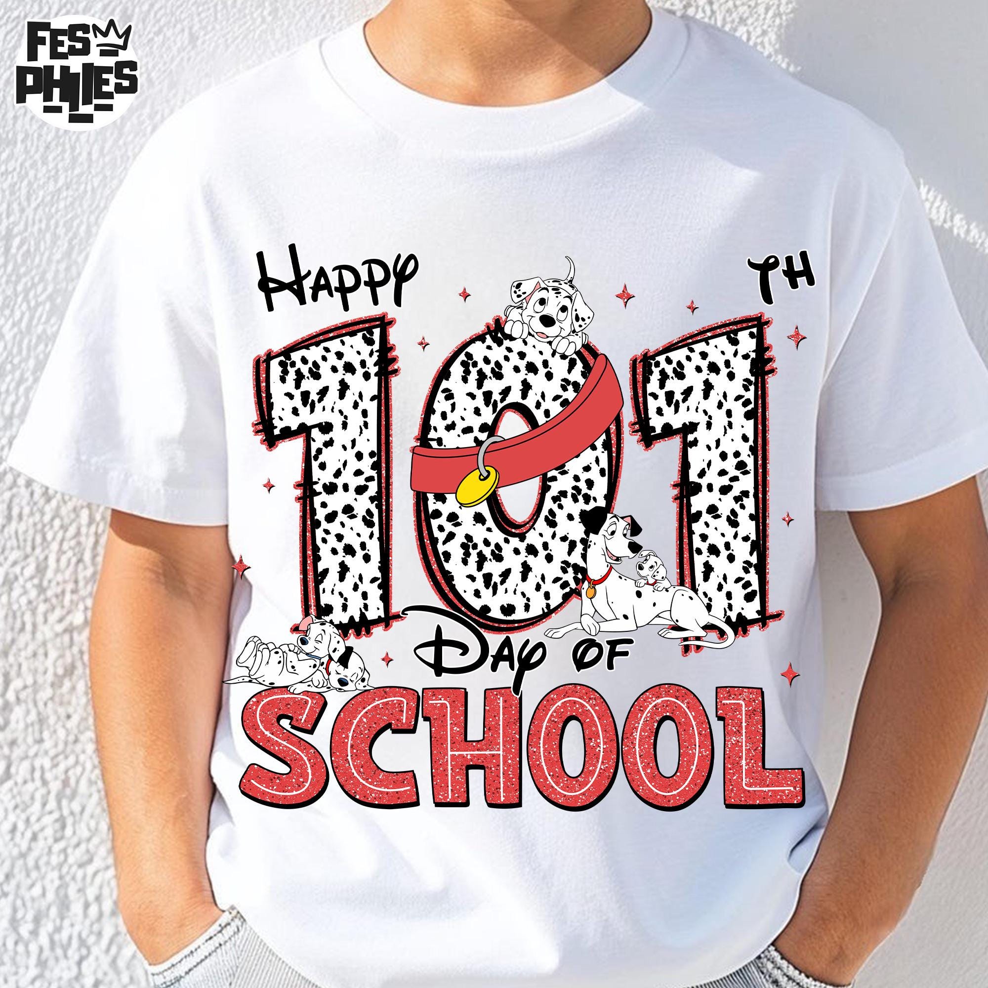 101st Day of School PNG, Dalmatian Dog Cartoon Design, Funny 101 Days ...