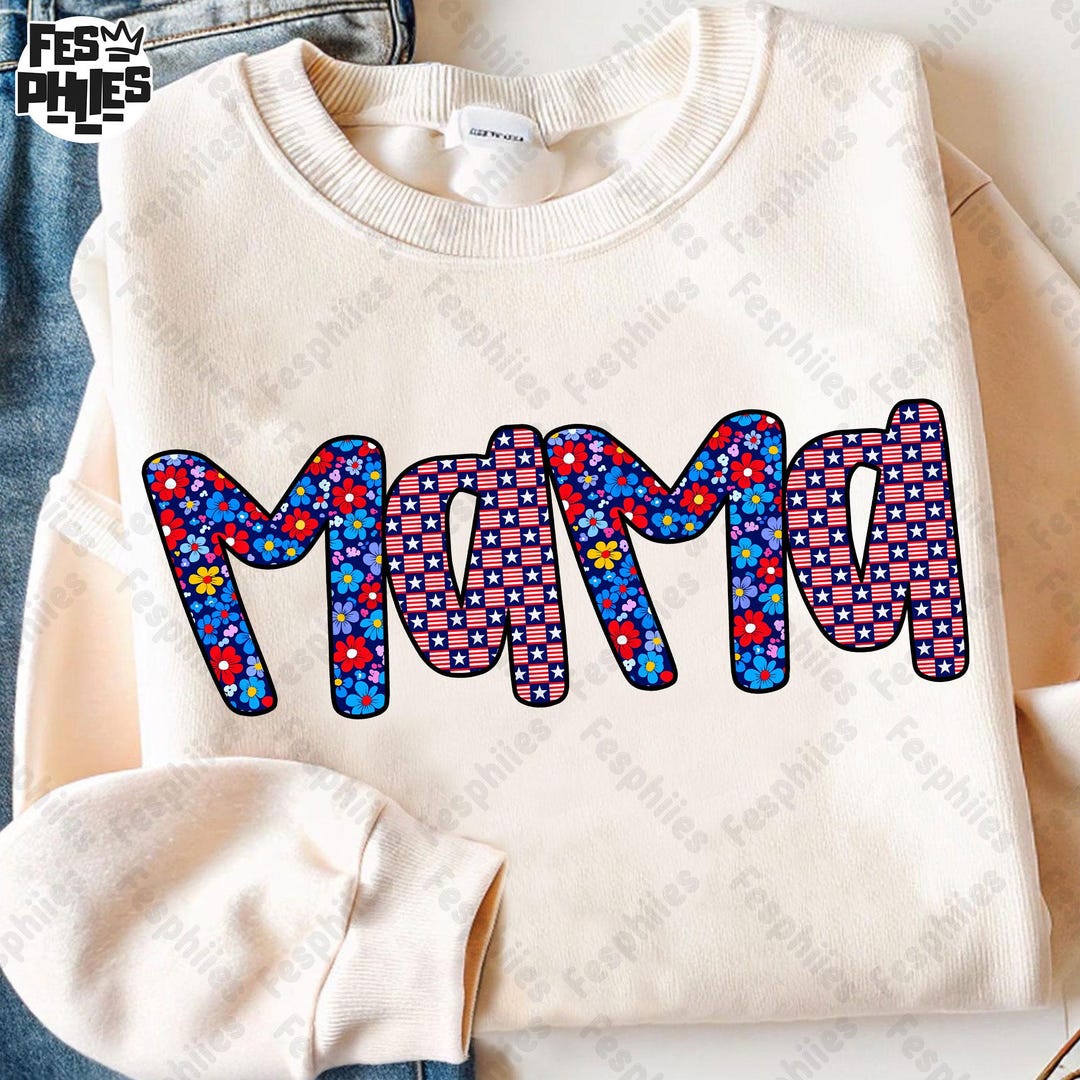 Floral 4th of July Mama Png, 4th of July Png, Floral American Mom Png ...