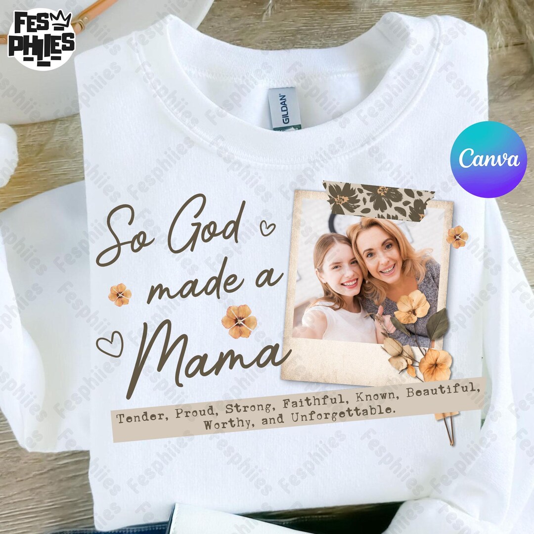 Custom Mom Canva Frame, Mother's Day Canva Template, so God Made a Mama ...