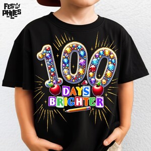 100 Days Brighter Sparkling Png, Happy 100 Days of School Png ...