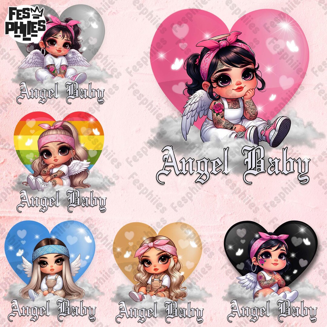 5+ Baby Angel Old School Chola Png Bundle, Spanish Girl Valentine Png ...
