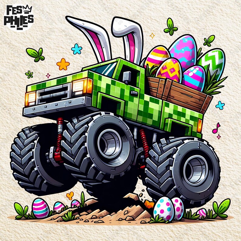 Boys Mining Easter Png, Happy Easter Bruh Png, Easter Monster Truck Png ...