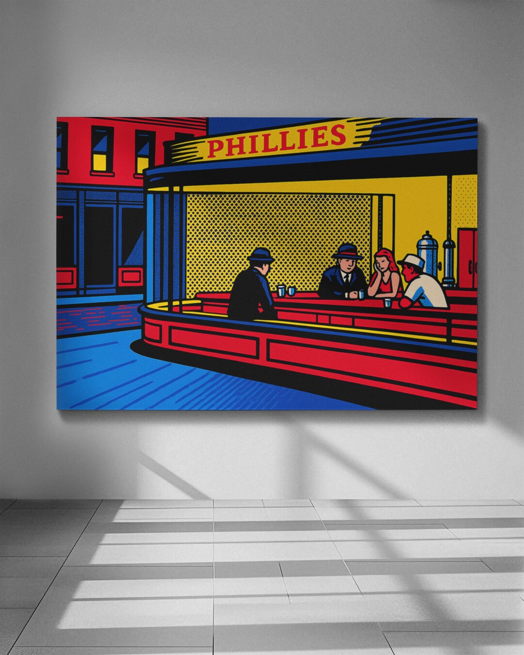 Hopper’s Lonely Pop Art | Nighthawks Remix | Pop Art Diner Poster ...