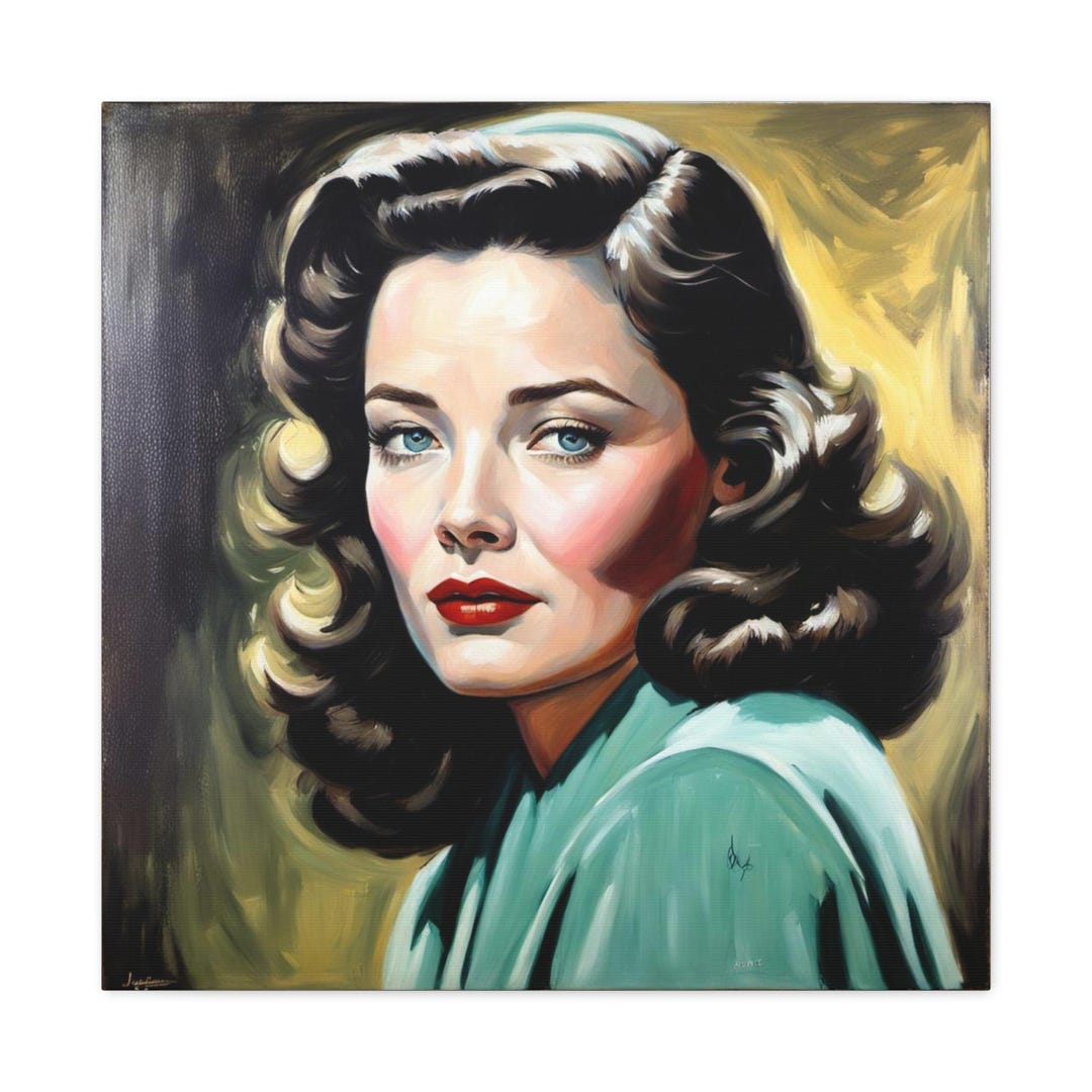 Actress Gene Tierney. Vintage Glamour Wall Art, Classic Style Portrait ...