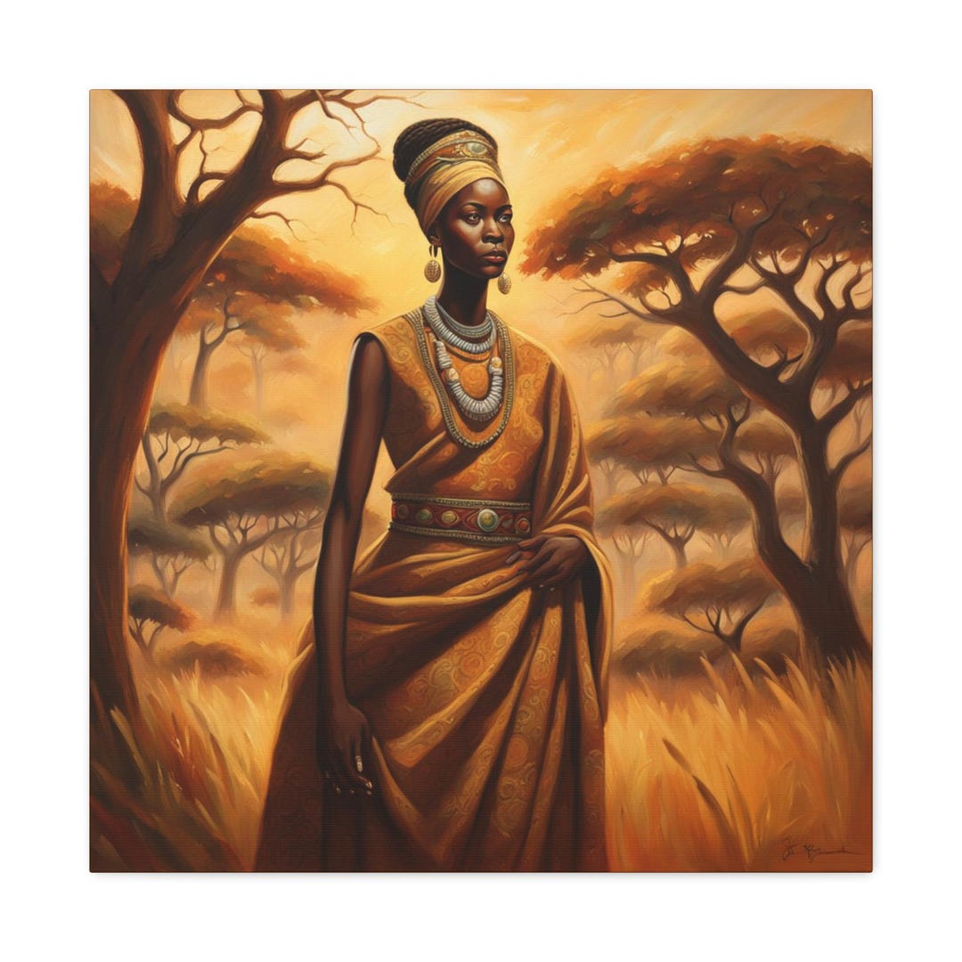 An African Princess in the Safari Park- Canvas Print Size 24x24 - Etsy