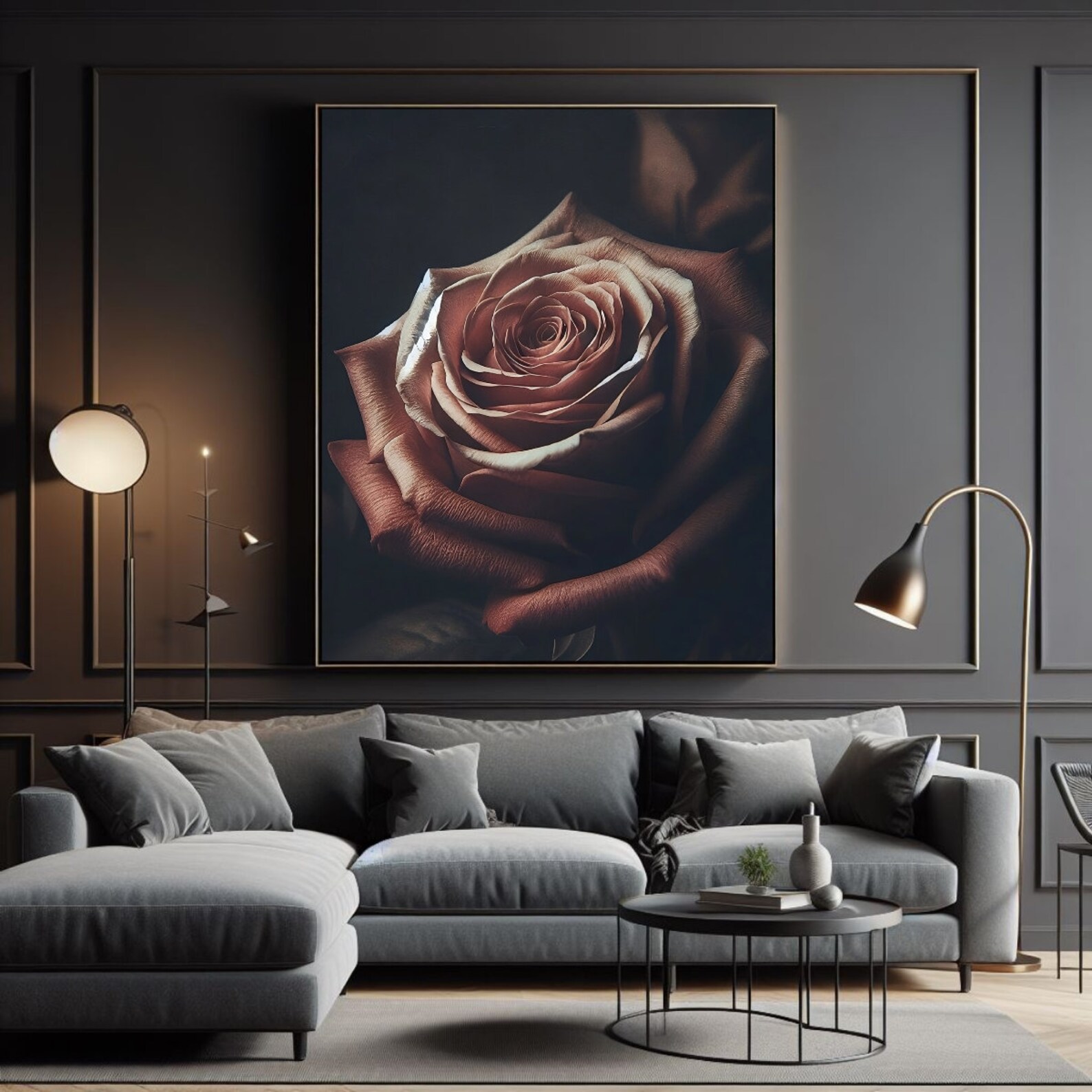 Portrait of Rose Wall Art, Moody Flower Print, Dark Academia Print ...